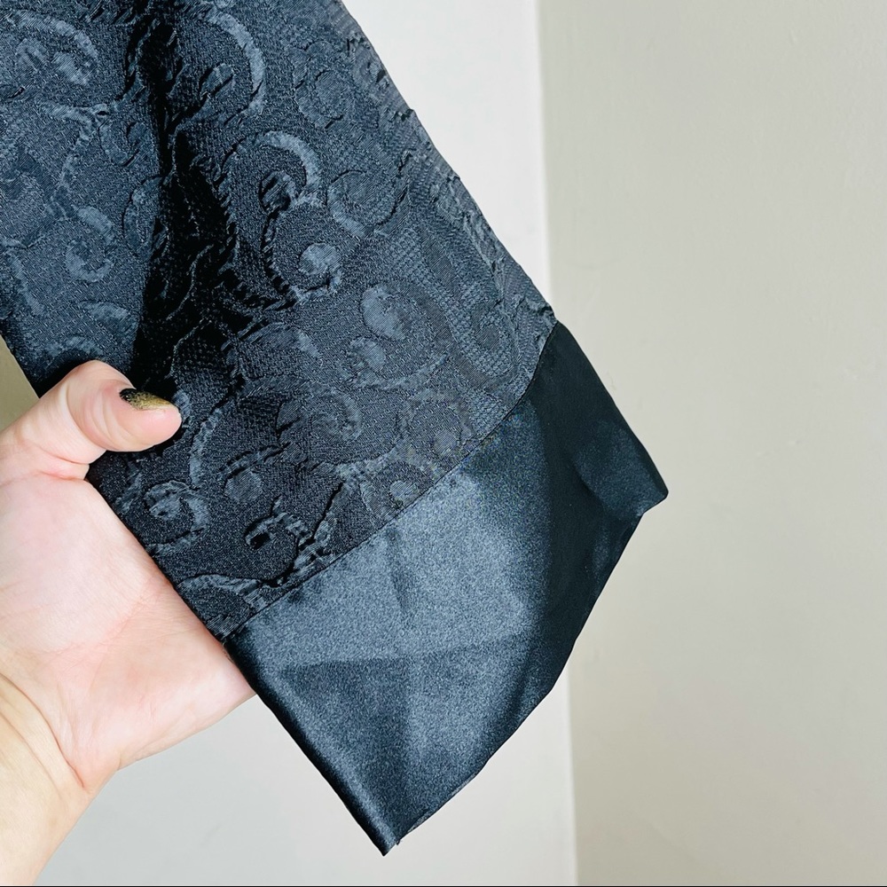 Morgan Taylor Intimates Textured Fabric Black Robe Si… - Gem